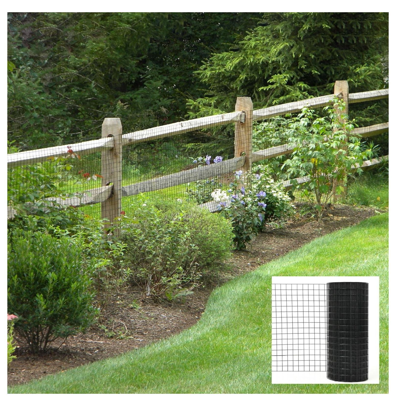 Black Vinyl Coated Welded Wire Fence PVC Coated Metal Cloth Garden Plant Barrier Chicken Coop ...