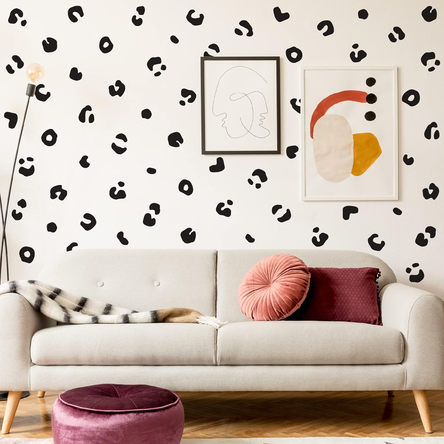 Black Vinyl Jungle Cheetah Spot Wall Decals, Peel and Stick Modern ...