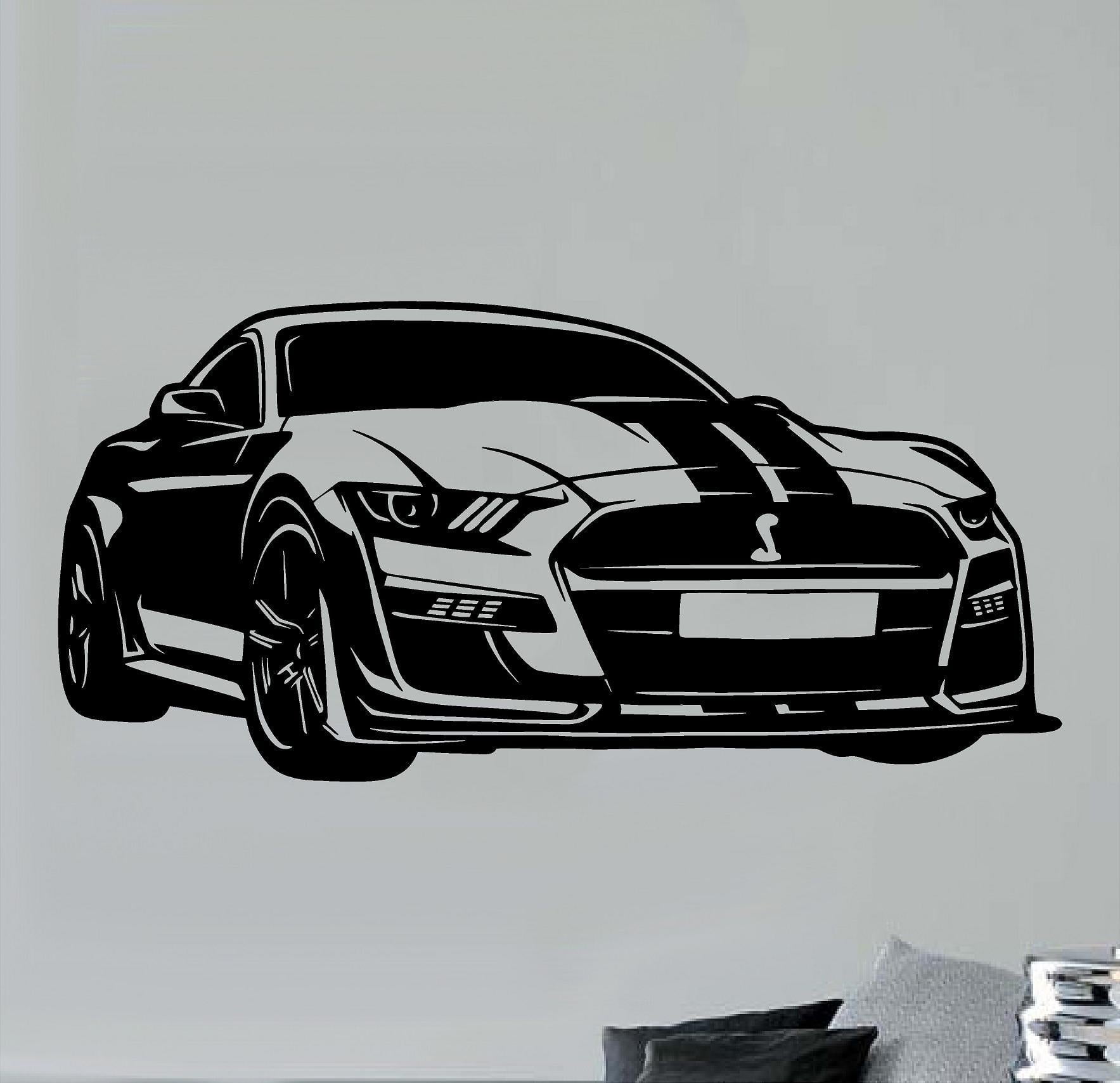 Black Vinyl Wall Decal - Inspired by Ford Mustang VI Shelby GT500 GC106 ...