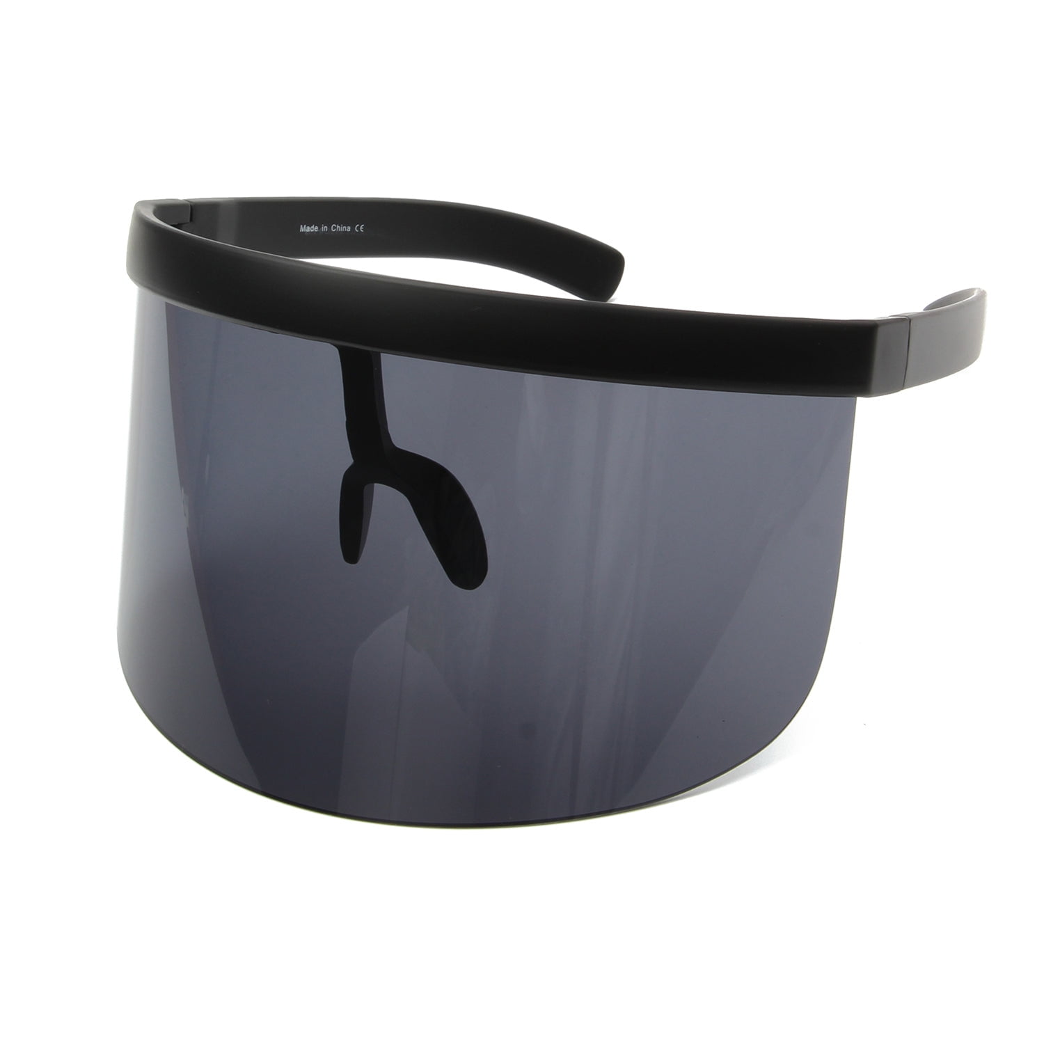 Black Visor Sunglasses - Dark Lens UV Protection Full Coverage Outdoor ...