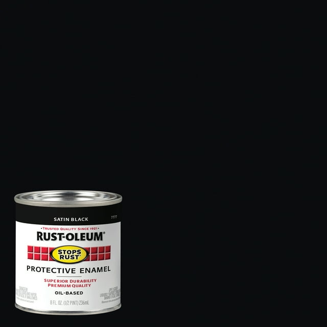 Black (Voc Exempt), Rust-Oleum Stops Rust Satin Protective Enamel Paint ...