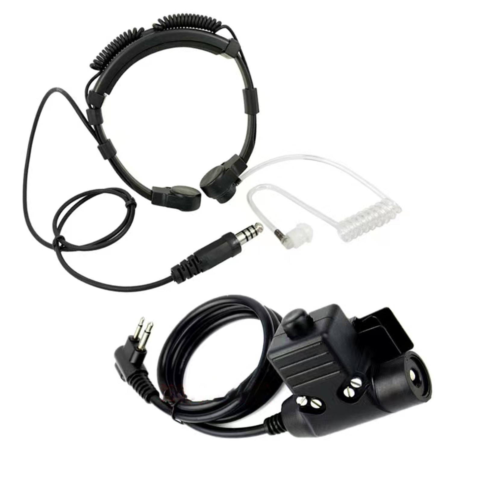 Black Walkie Talkie Microphone Heavy Duty U94 PTT Neck Throat Mic ...