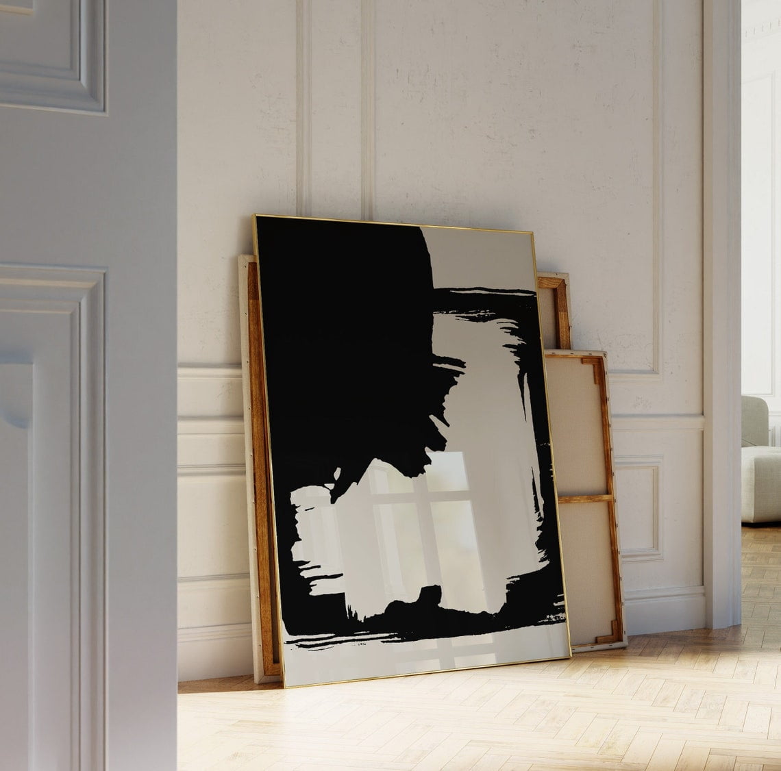 Black Wall Art, Black Print, Black Abstract Art, Neutral Wall Art ...