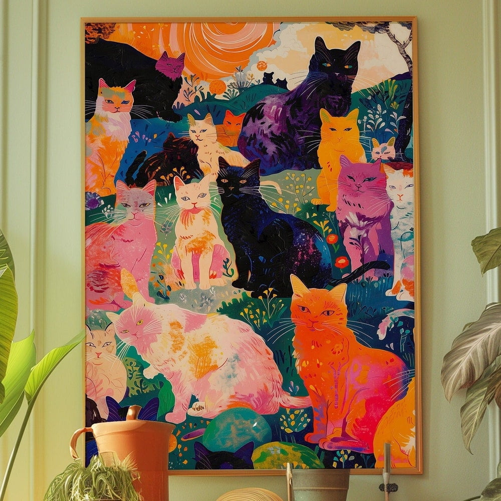 Black Wall Art, Eclectic Art, Home Decor, Psychedelic Art, Retro Poster ...