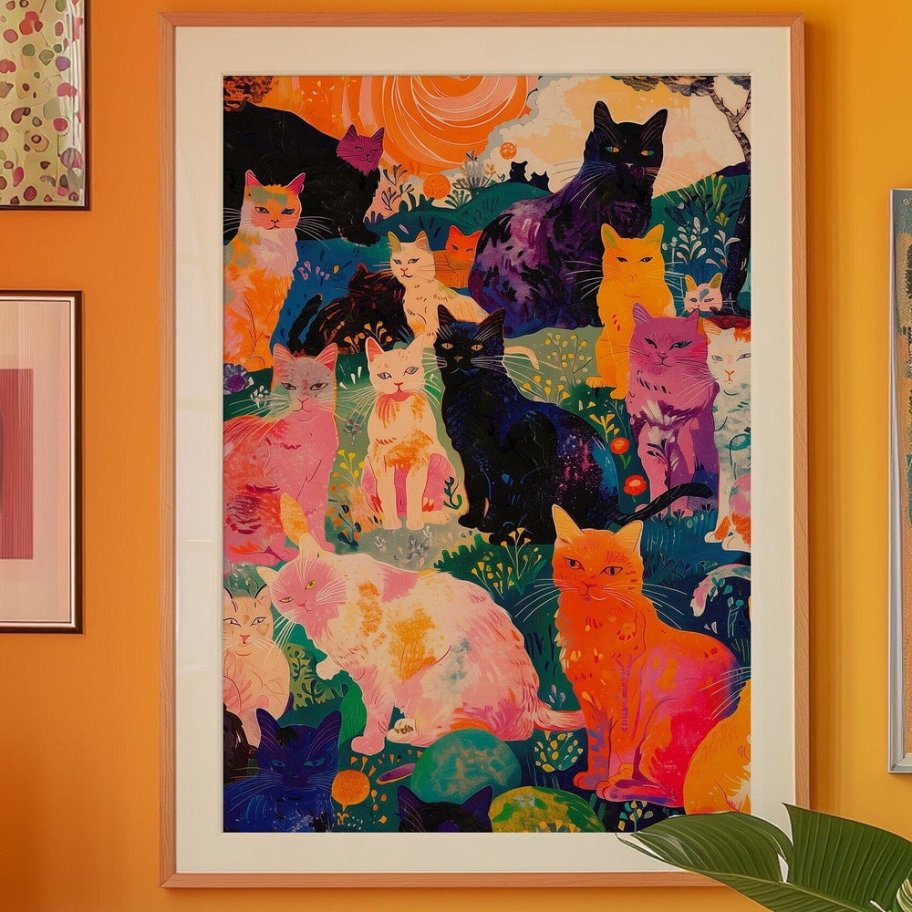 Black Wall Art, Eclectic Maximalist Art, Home Decor, Psychedelic Art ...