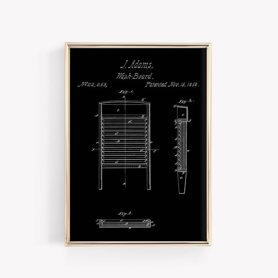 Black Wall Art Laundry Room Decor Vintage Wash Board Poster Sign ...