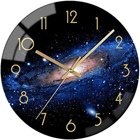 Black Wall Clock 12 Inch Round Silent Non-Ticking Quartz Battery ...