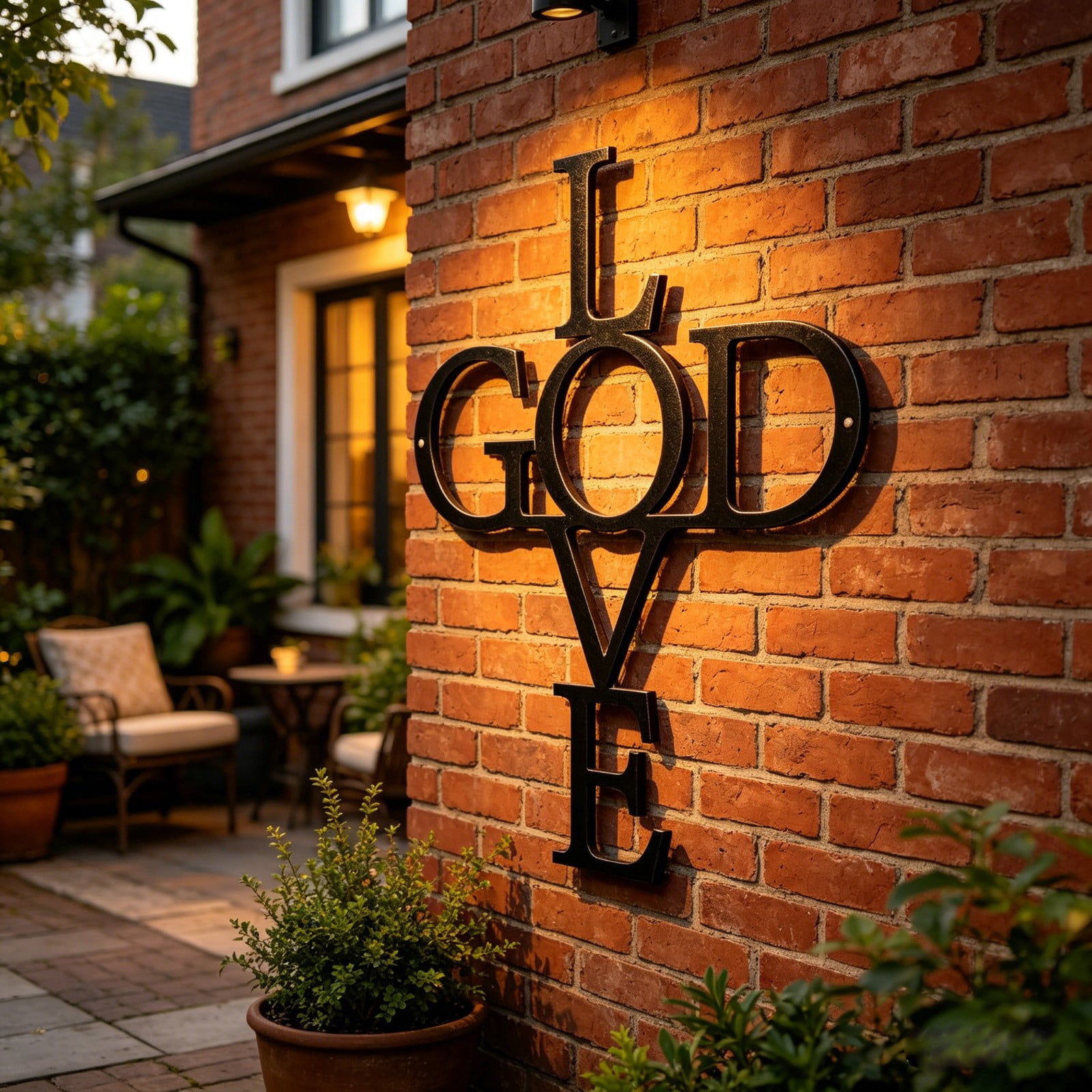 Black Wall Decor Hanging Sculpture, Religious LOVE Shape Art, Durable ...