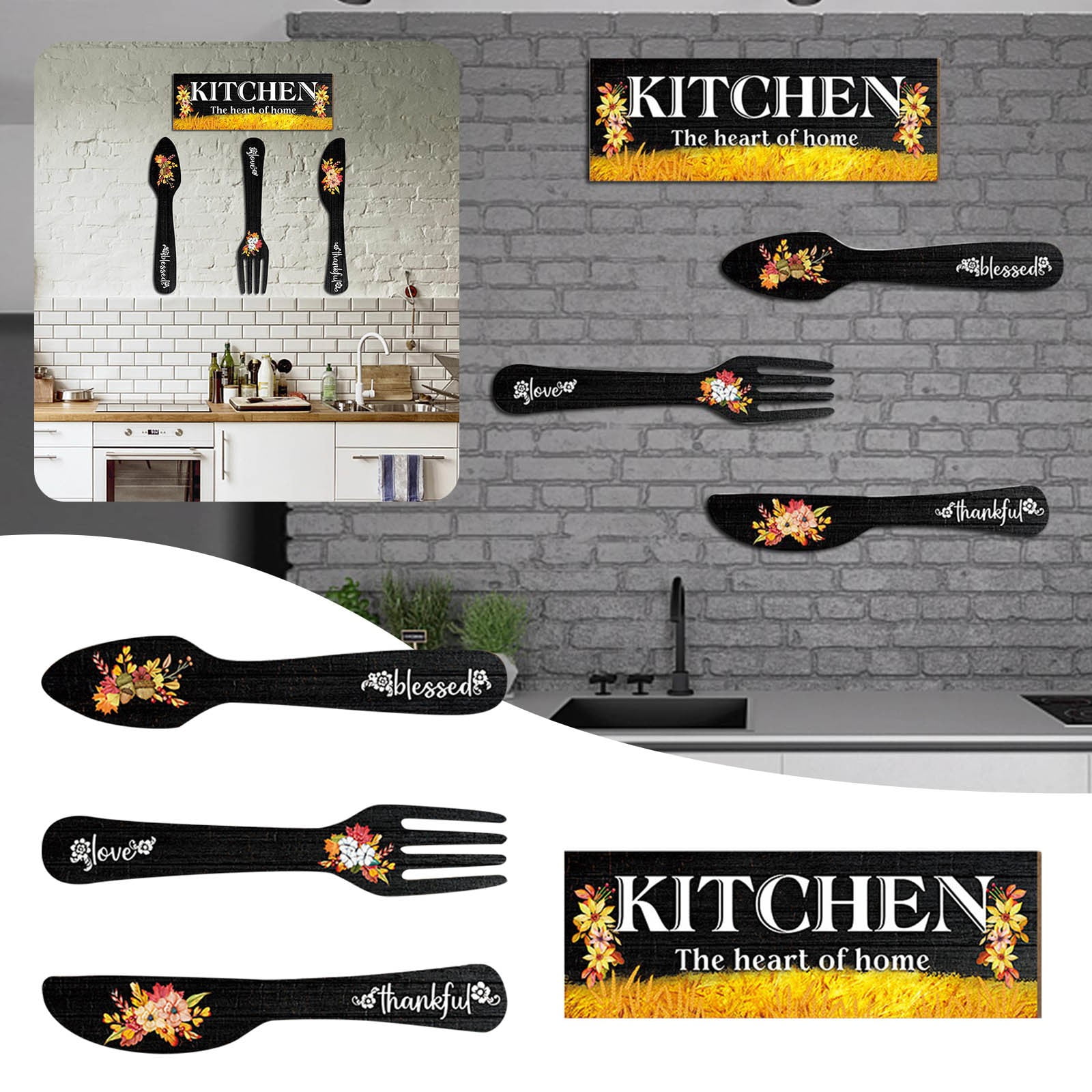 Black Wall Decor, Personalized Wood Signs Scene Directions Wood Signs Pantry Kitchen Wall Decor ...