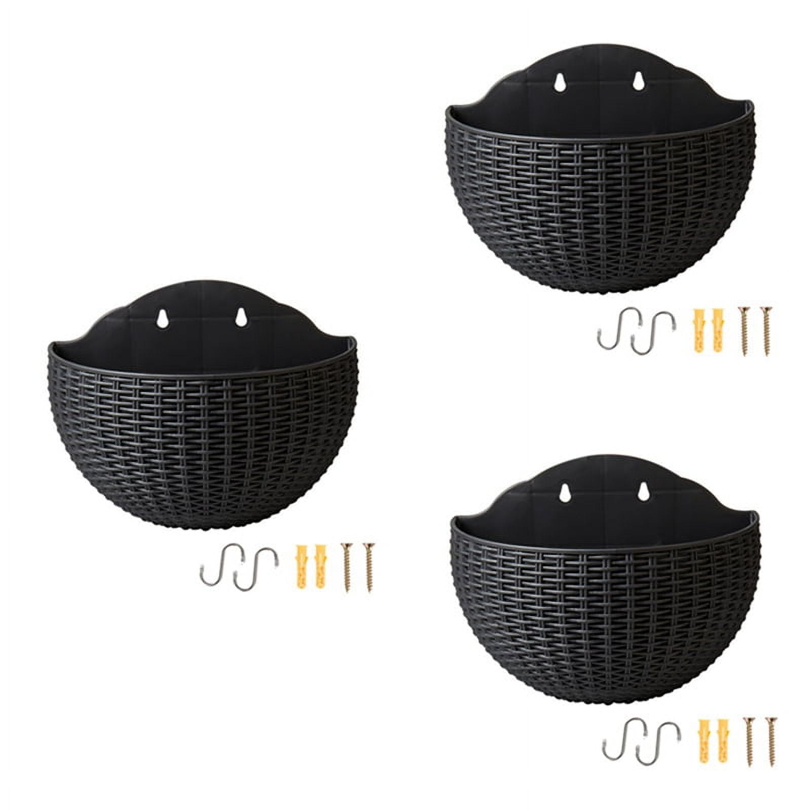 Black Wall Flower Pots Wall-Mounted Flower Pots Semi-Circular Fence ...