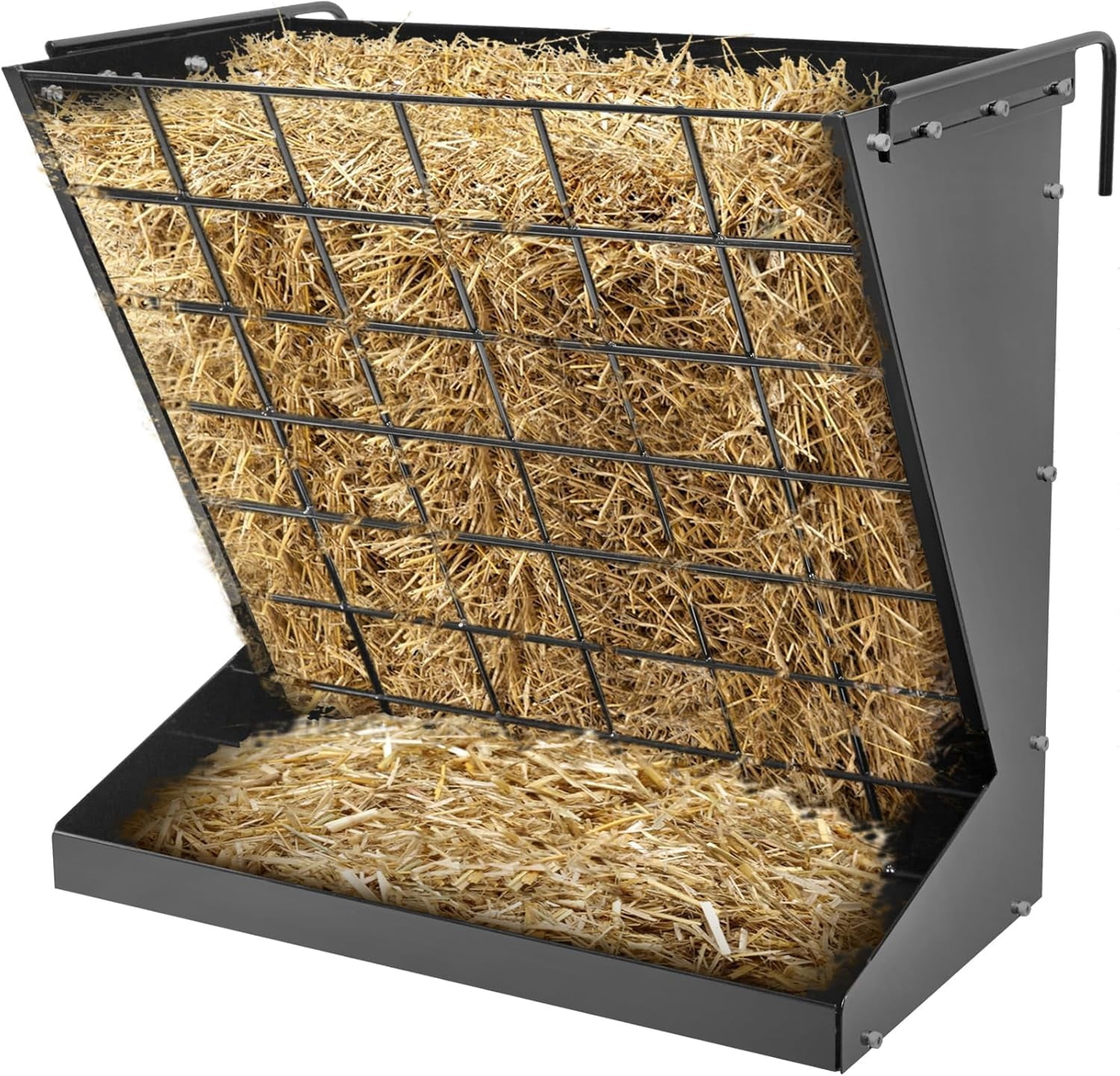 Black Wall Hanging Sheep Hay Feeder, Galvanized Steel Combined Feed ...