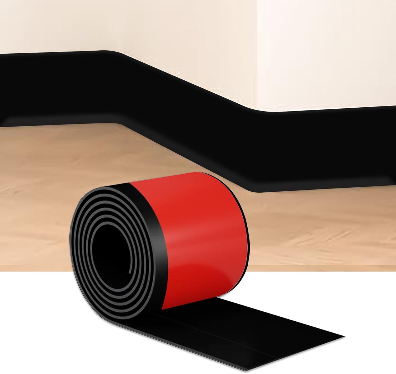 Black Wall Molding Trim 4 Inch x 20 Feet, Wall Base Baseboard Molding ...