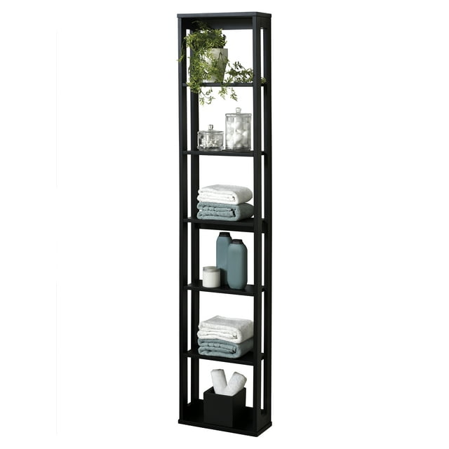 Black Wall Mounted Storage Tower, Zenna Home Small Spaces - Walmart.com