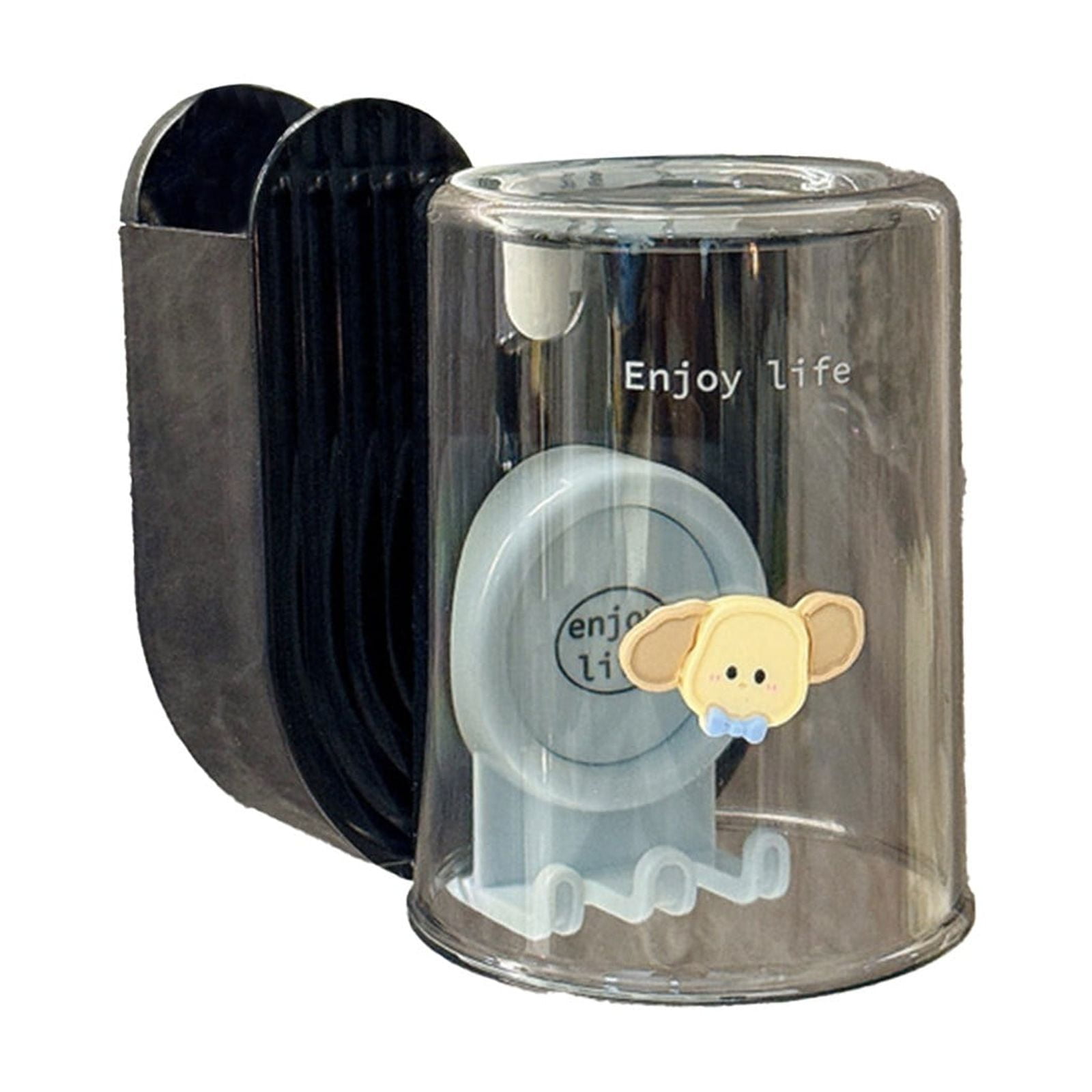 Black Wall Mounted Toothbrush Holder With No Drill Installation, Multi ...