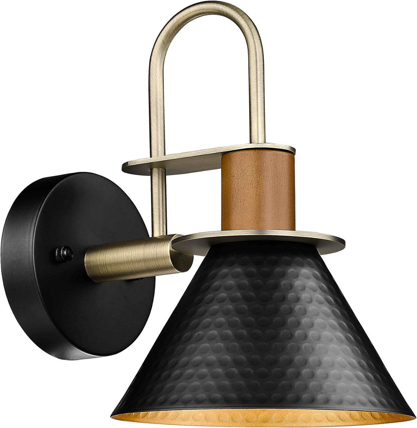 Black Wall Sconce, HWH Industrial Indoor Wall Light Fixture, Single ...