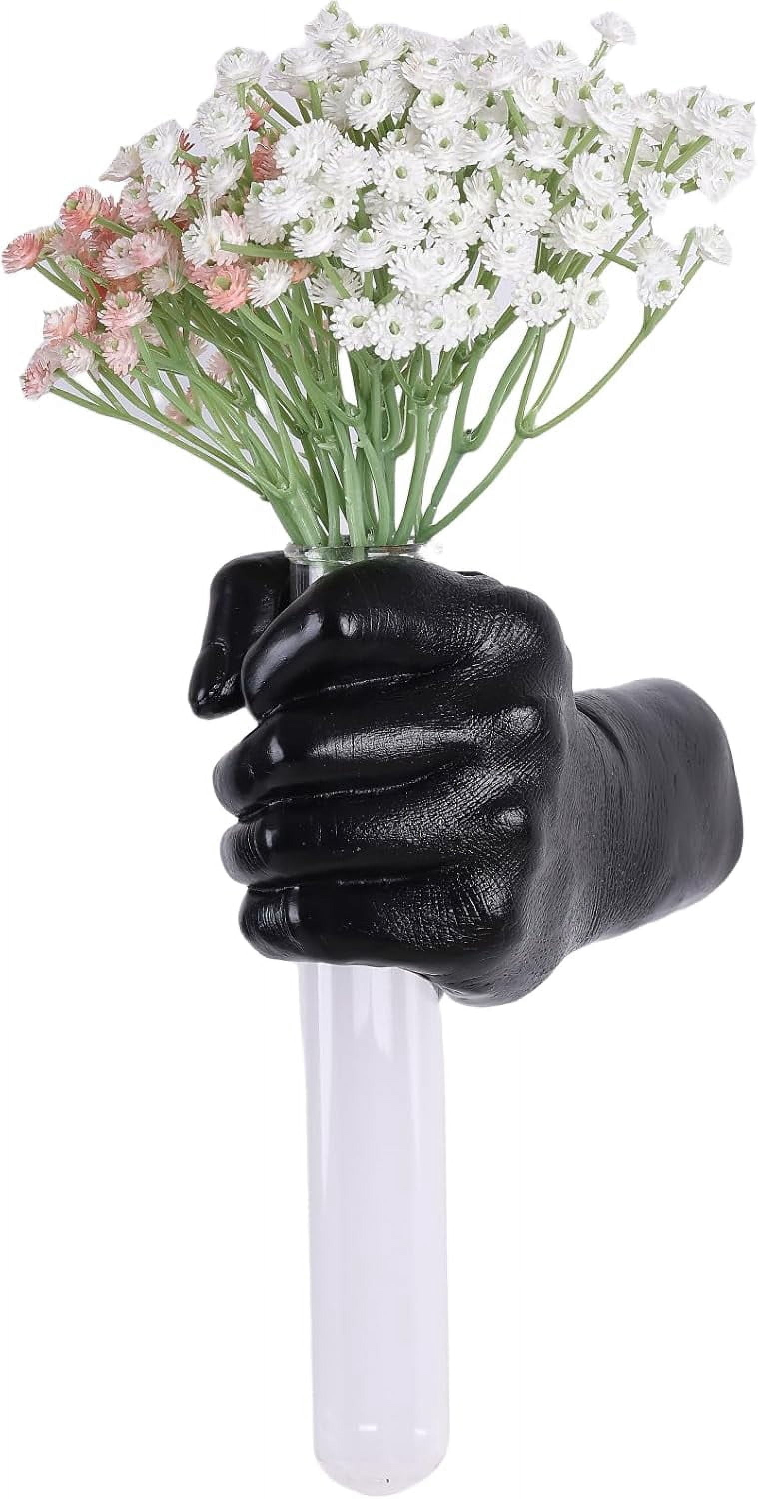 Black Wall Sculptures, Hand Vases Home Decor, Wall Mount Art Sculpture ...