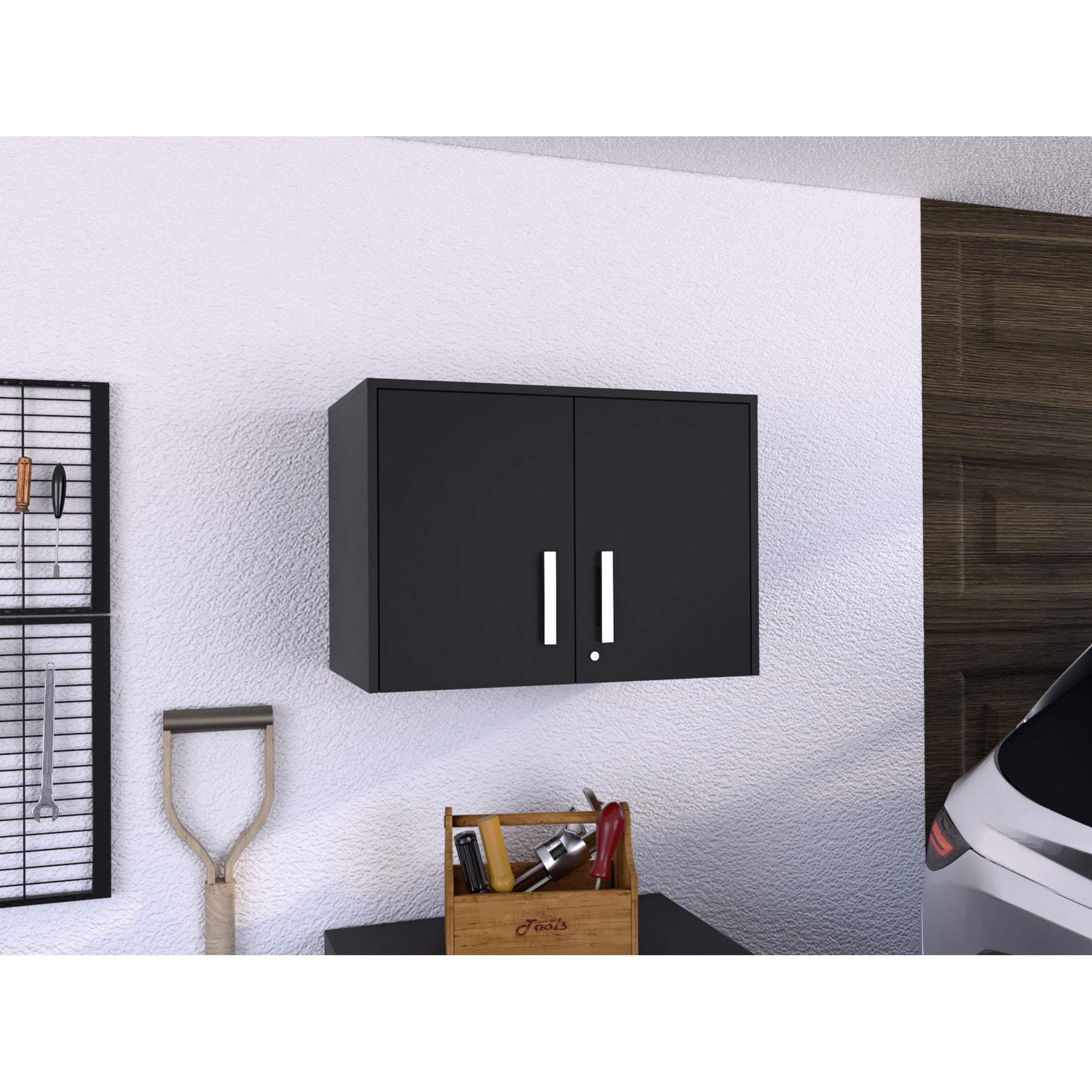 Black Wall Storage Cabinet | Suitable for Garage Tool Storage | Built ...