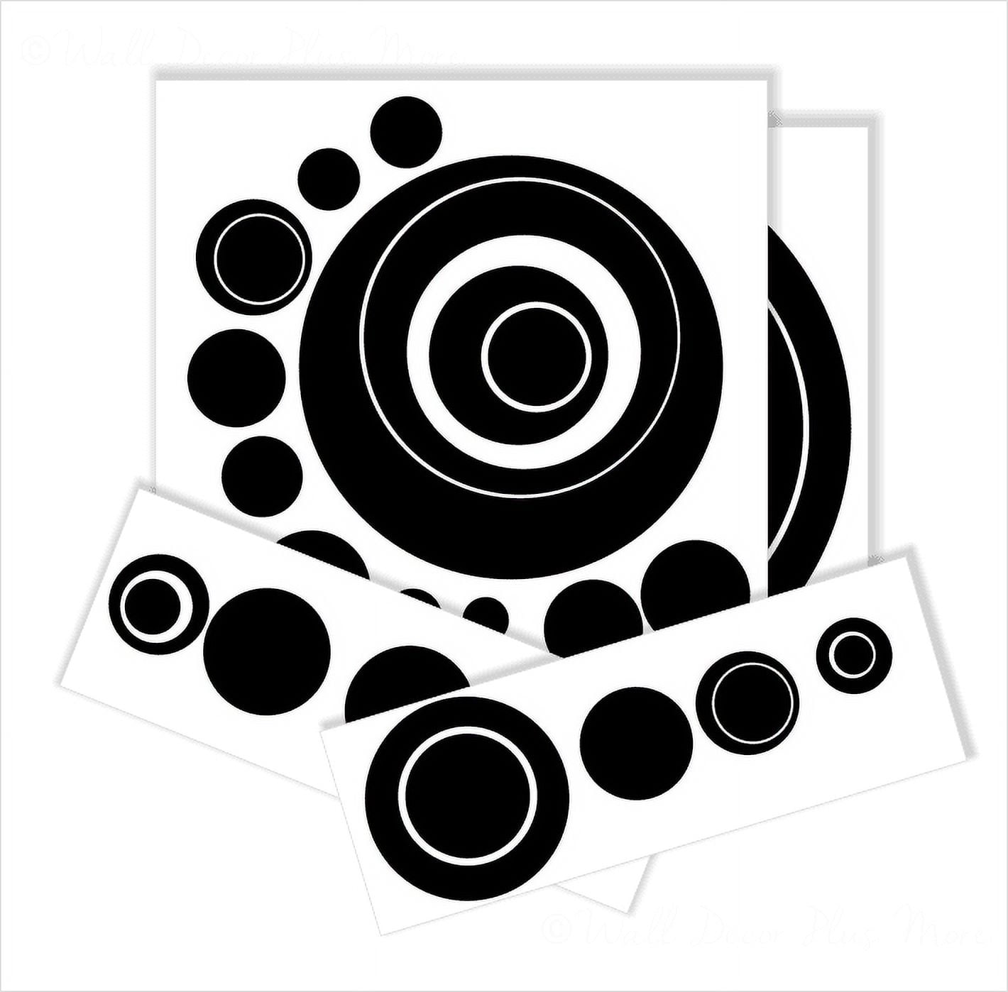 Black Wall Vinyl Sticker Decal Circles, Rings, Dots 25+pc 11in Large ...