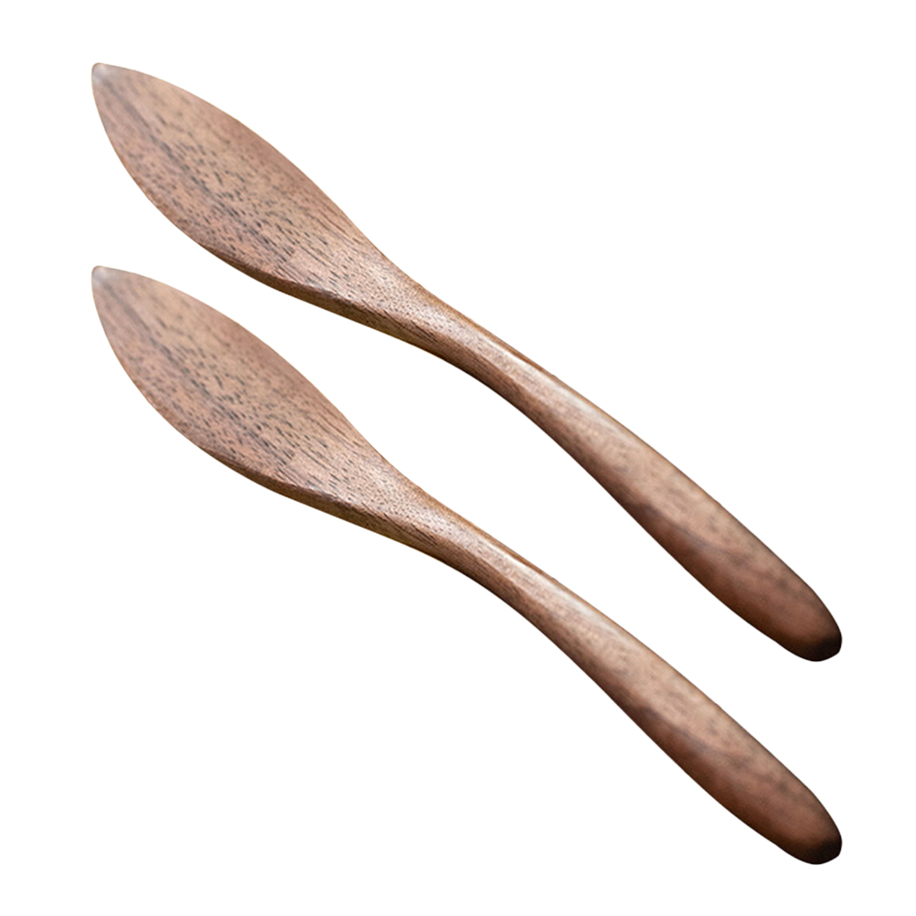 2 Pcs Black Walnut Butter Knife Peanut Spreader Scraper Cheeseits ...