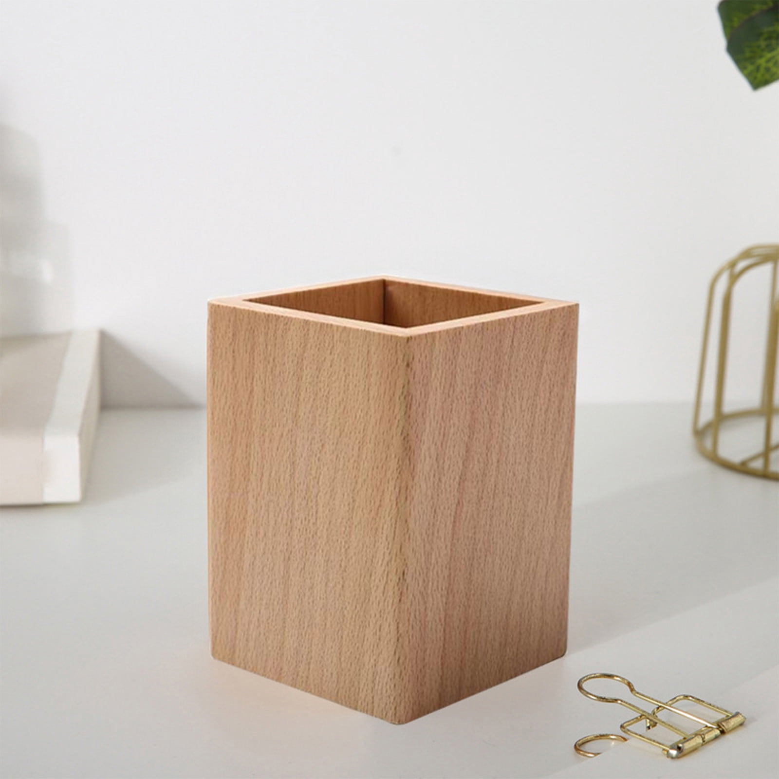 Black Walnut Solid Wood Pen Holder | Scandinavian Style Desktop ...