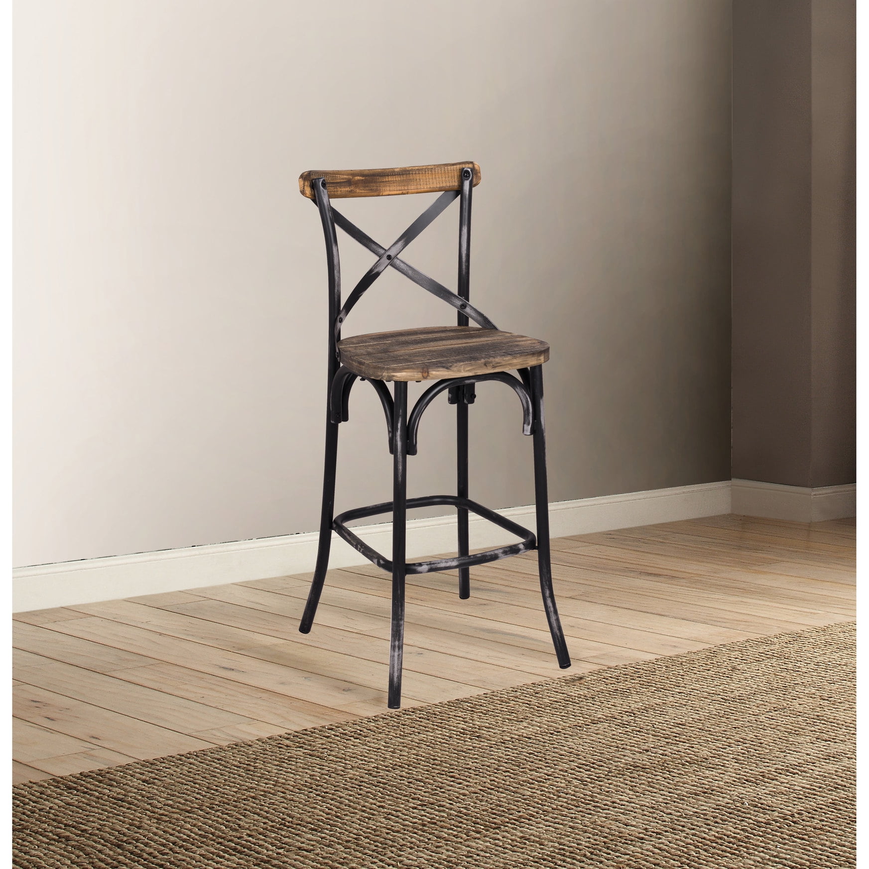 Black & Walnut Tone - Metal Splayed Legs - Fit for Outdoor Patios - 20 ...