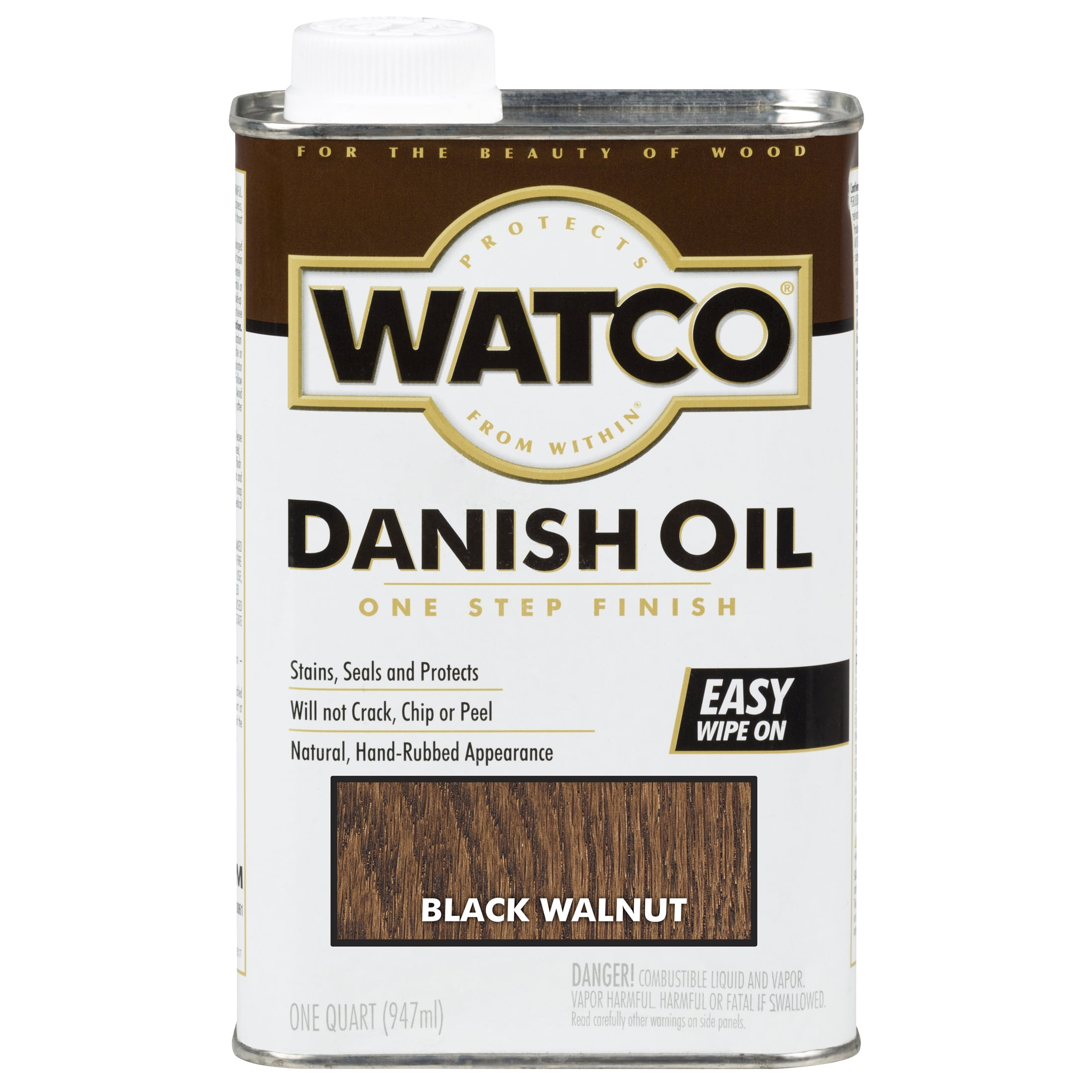 6 Pack, Black Walnut, Watco Danish Oil - 65341, Quart - Walmart.com