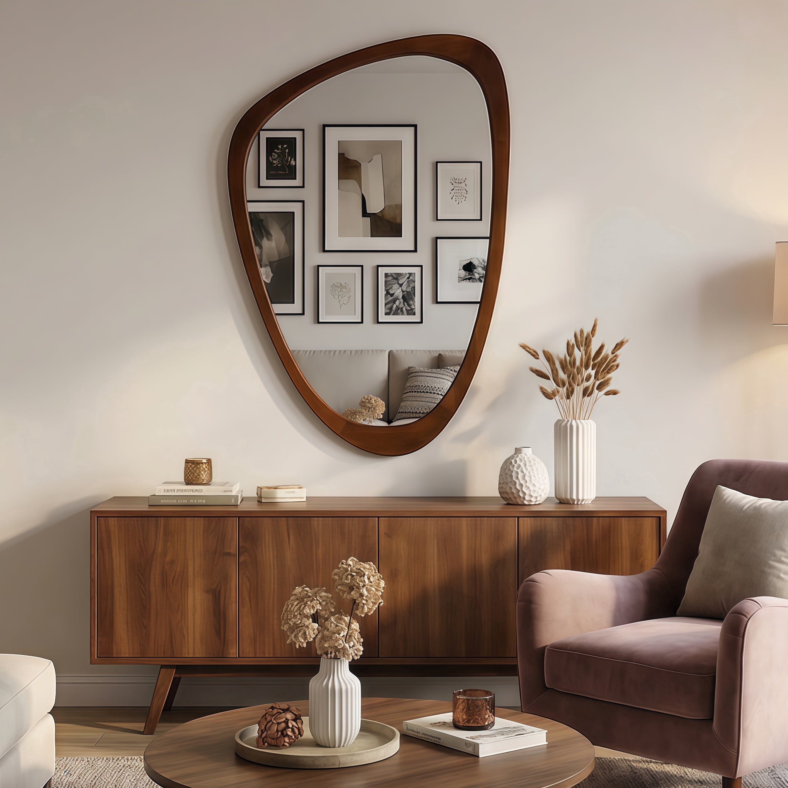 Black Walnut Wood Color 24"x36" Irregular Solid Wood Frame Decorative ...