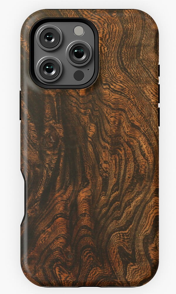 Black Walnut Wood Texture Phone Case Compatible with iPhone 11 to 16 ...