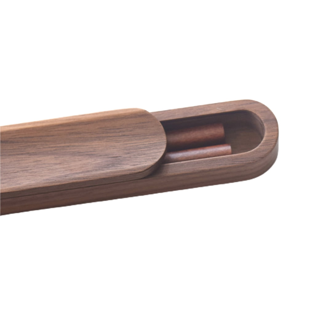 Black Walnut Wooden Chopstick Box Set Nonslip Chopstick Storage Case ...
