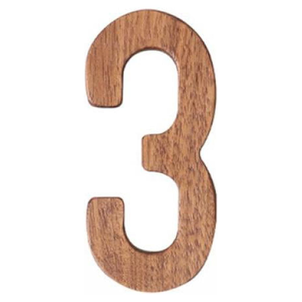 Black Walnut Wooden Number 3 Wood Slices Sign Board for Solid Wood ...