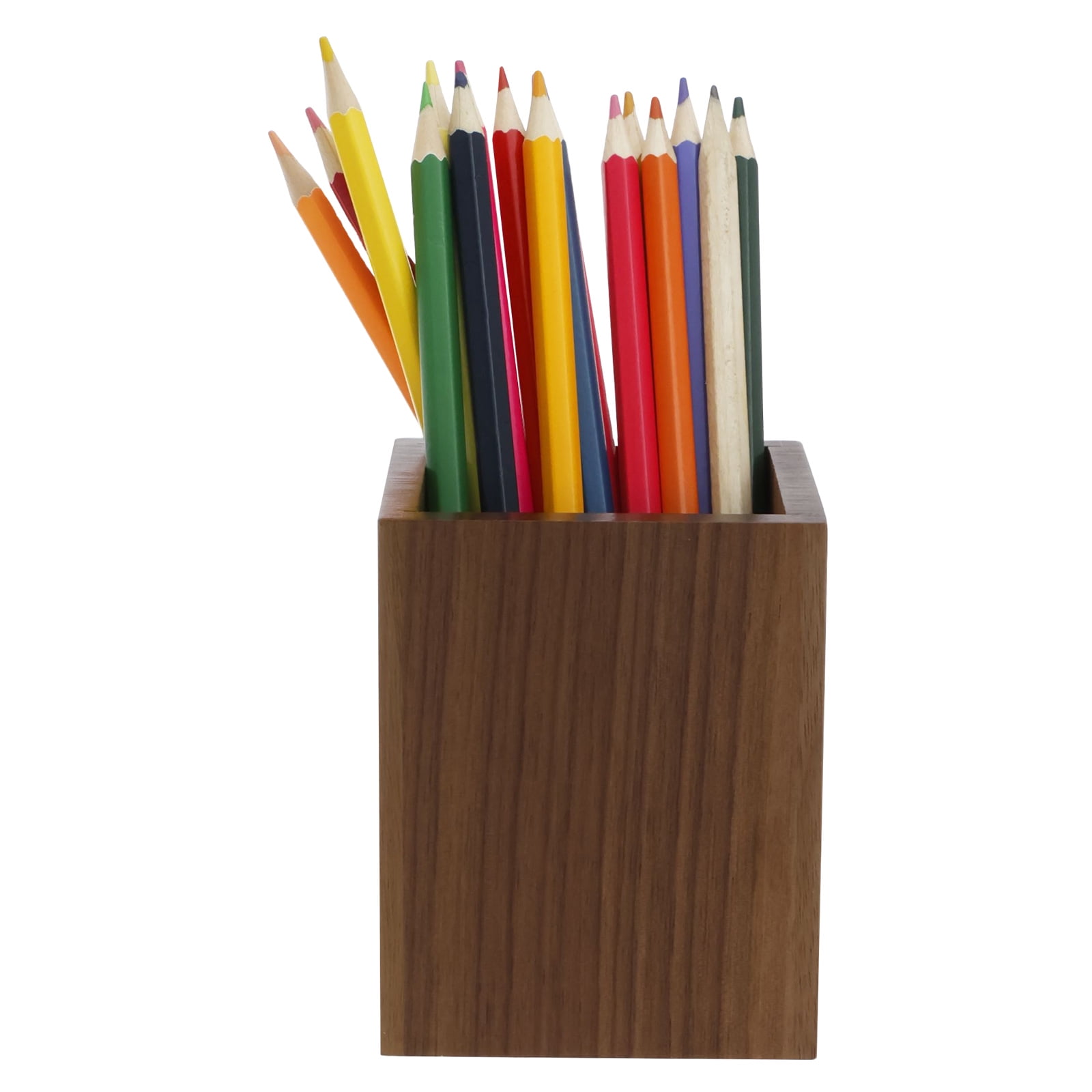 Black Walnut Wooden Pencil Holder Adequate Capacity Stationery ...