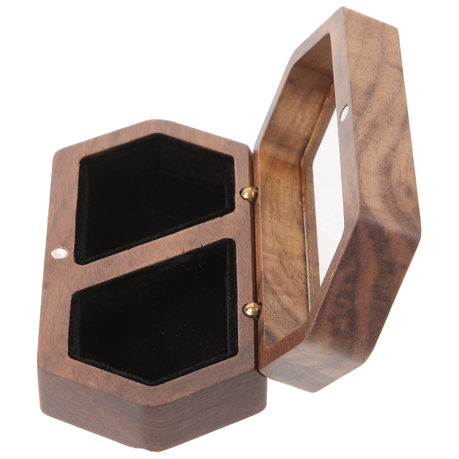 Black Walnut Wooden Ring Box Wedding Boxes for Ceremony Mens Rings ...