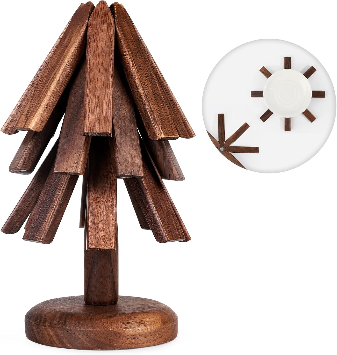 Black Walnut Wooden Trivets for Hot Dishes - Christmas Tree Shape ...