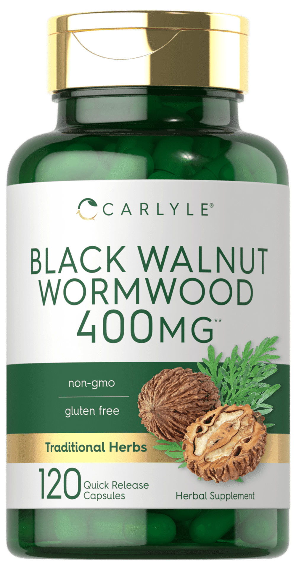 Carlyle Black Walnut and Wormwood Herbal Complex | 120 Capsules | Hull Tincture Supplement ...