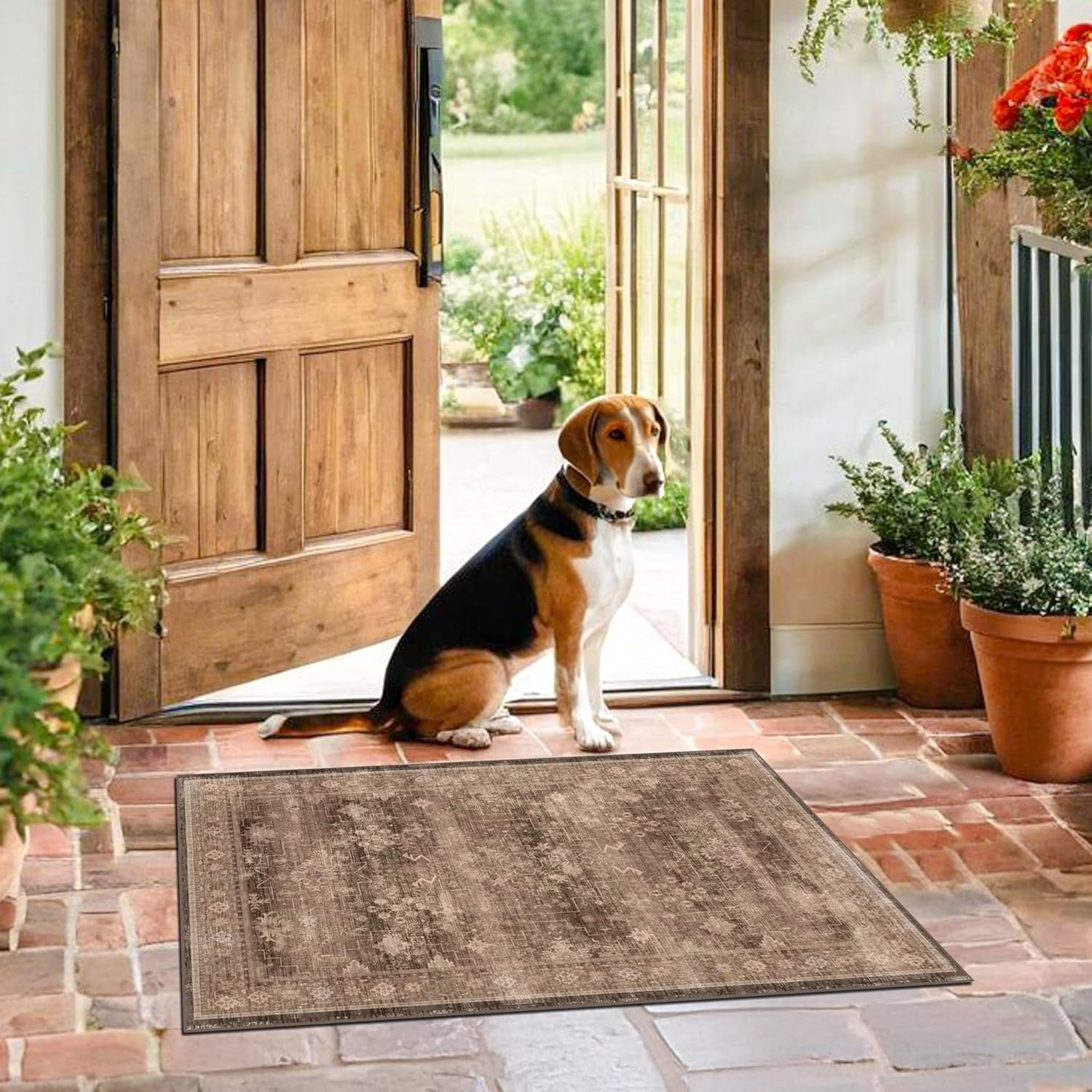 Black Washable Entry Rug, 2x3 Small Rugs for Entryway Kitchen Bathroom ...