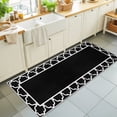 Black Washable Runner Rugs 2'x6', Geometric Morocco Printed Border ...