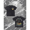 Black Washed Cotton Retro Graphic Tee With Skull, Palm Tree And Duck ...