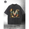 Black Washed Cotton Western Graphic T-Shirt For Men, Oversized Casual ...