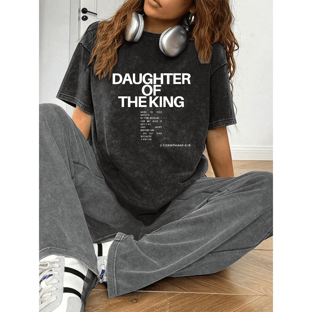 Black Washed Faith-Based Religious Design Print Tshirt S-2XL Daily Wear ...