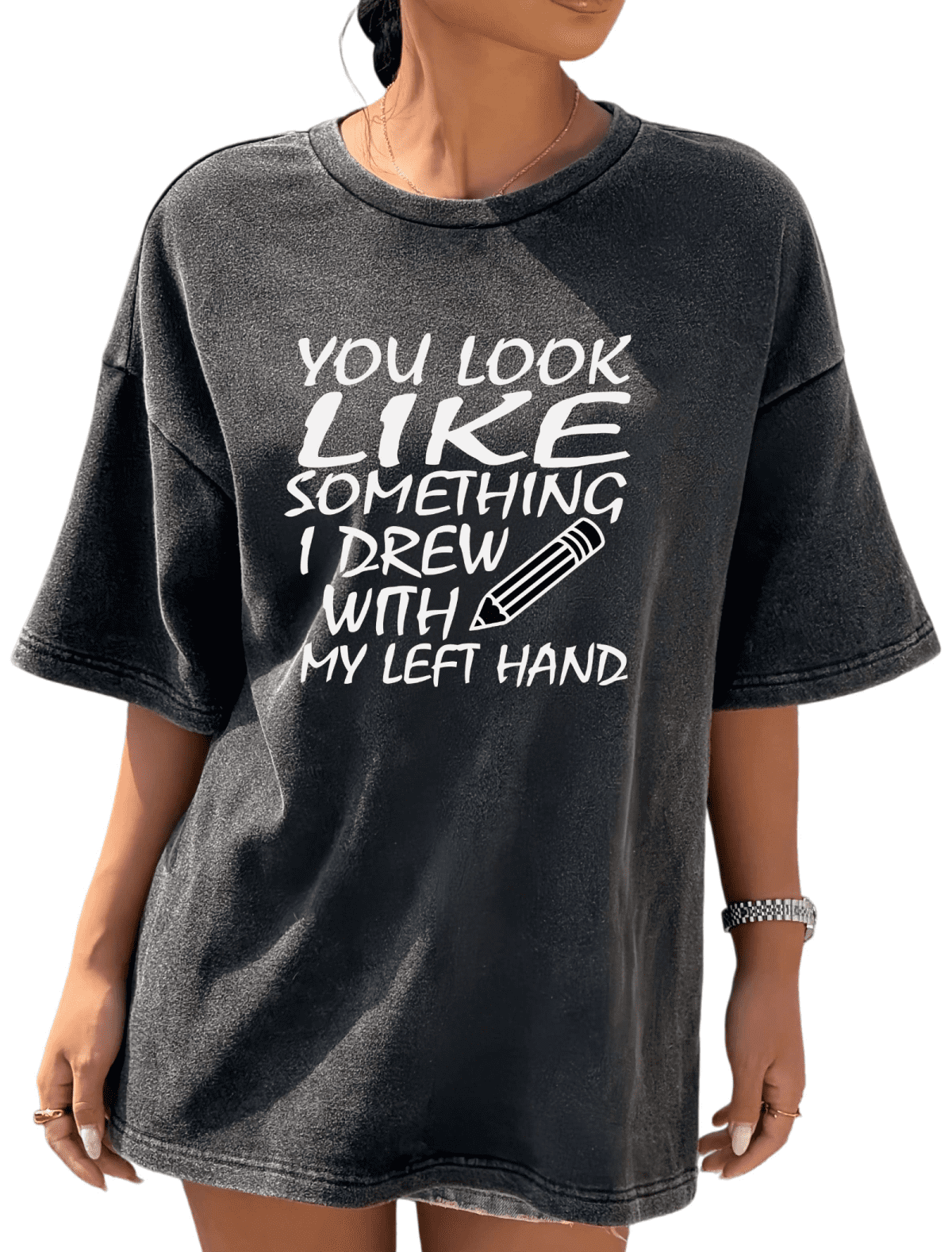 Black Washed Print Tshirt Graphic Tees Loose Shirts S-2XL White You ...