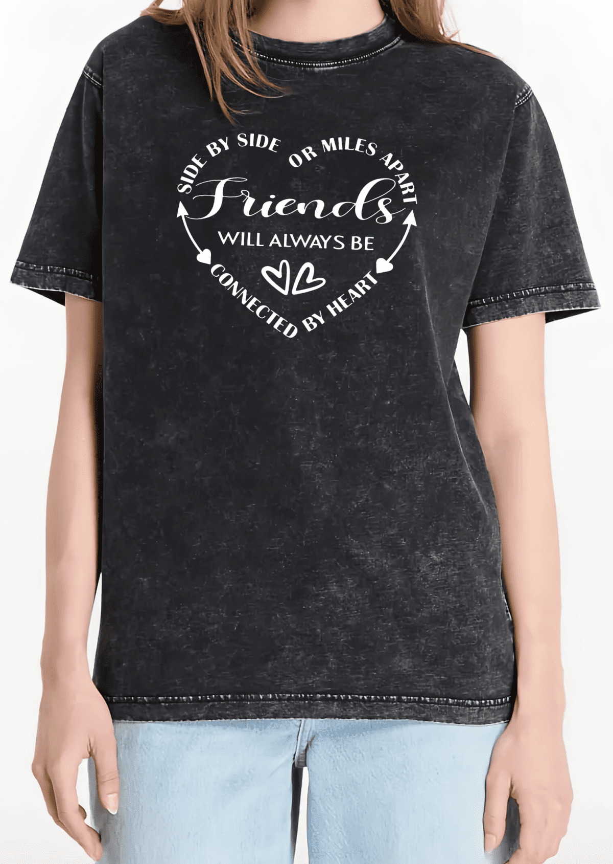Black Washed Print Tshirt Graphic Tees Shirts Side By Side Or Miles ...