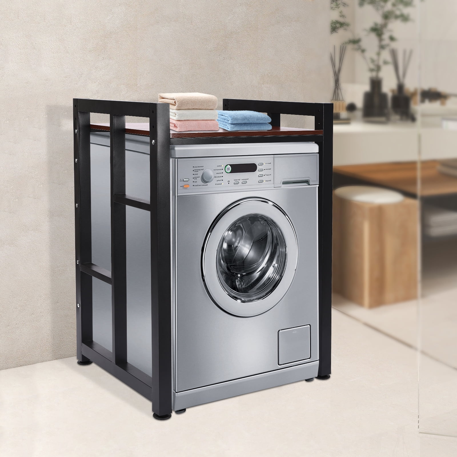 Black Washer&Dryer Rack, Washer and Dryer Storage Shelf, Organizer Rack ...