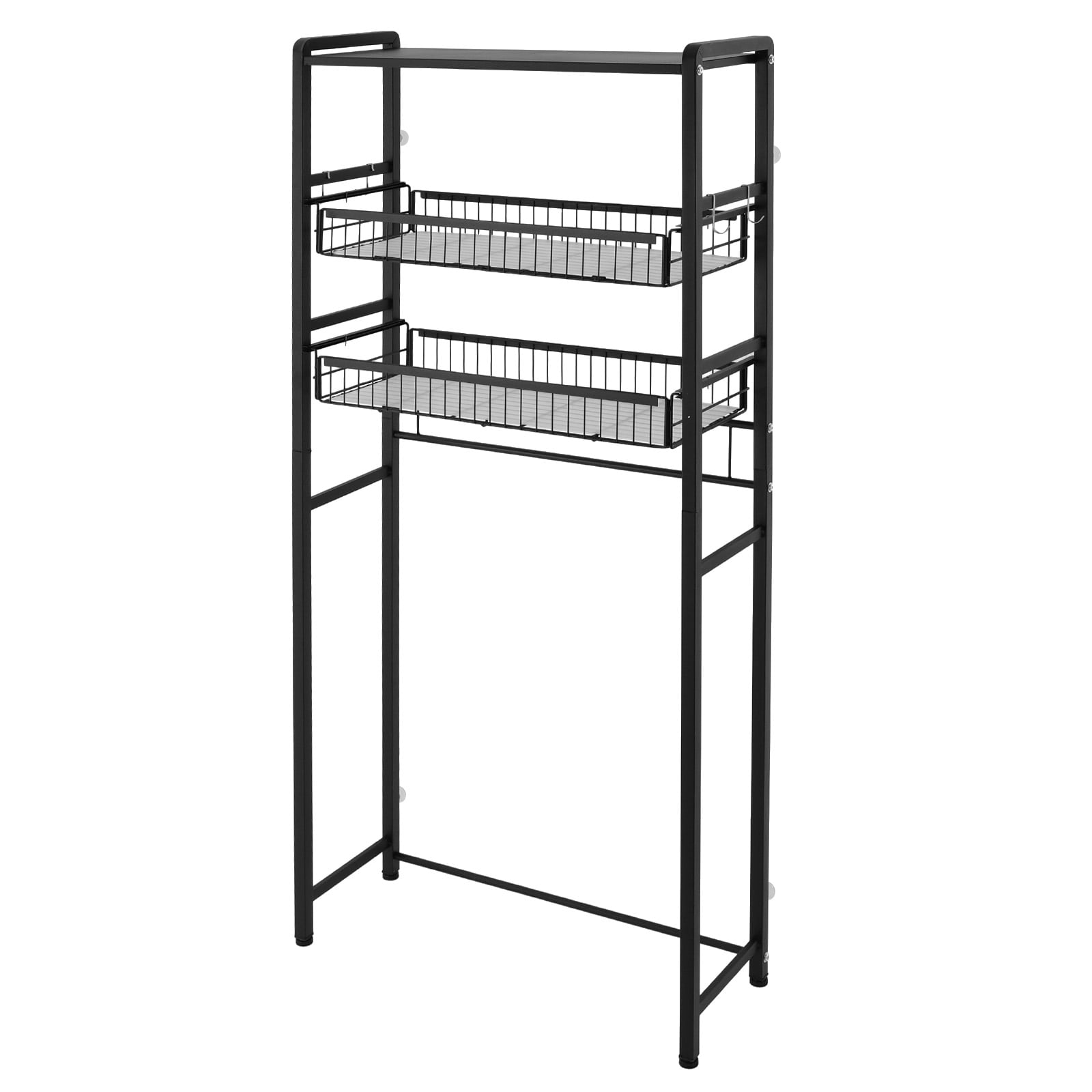 Black Washer Dryer Stacking Rack Stand, Dryer Storage Shelf with 3 ...