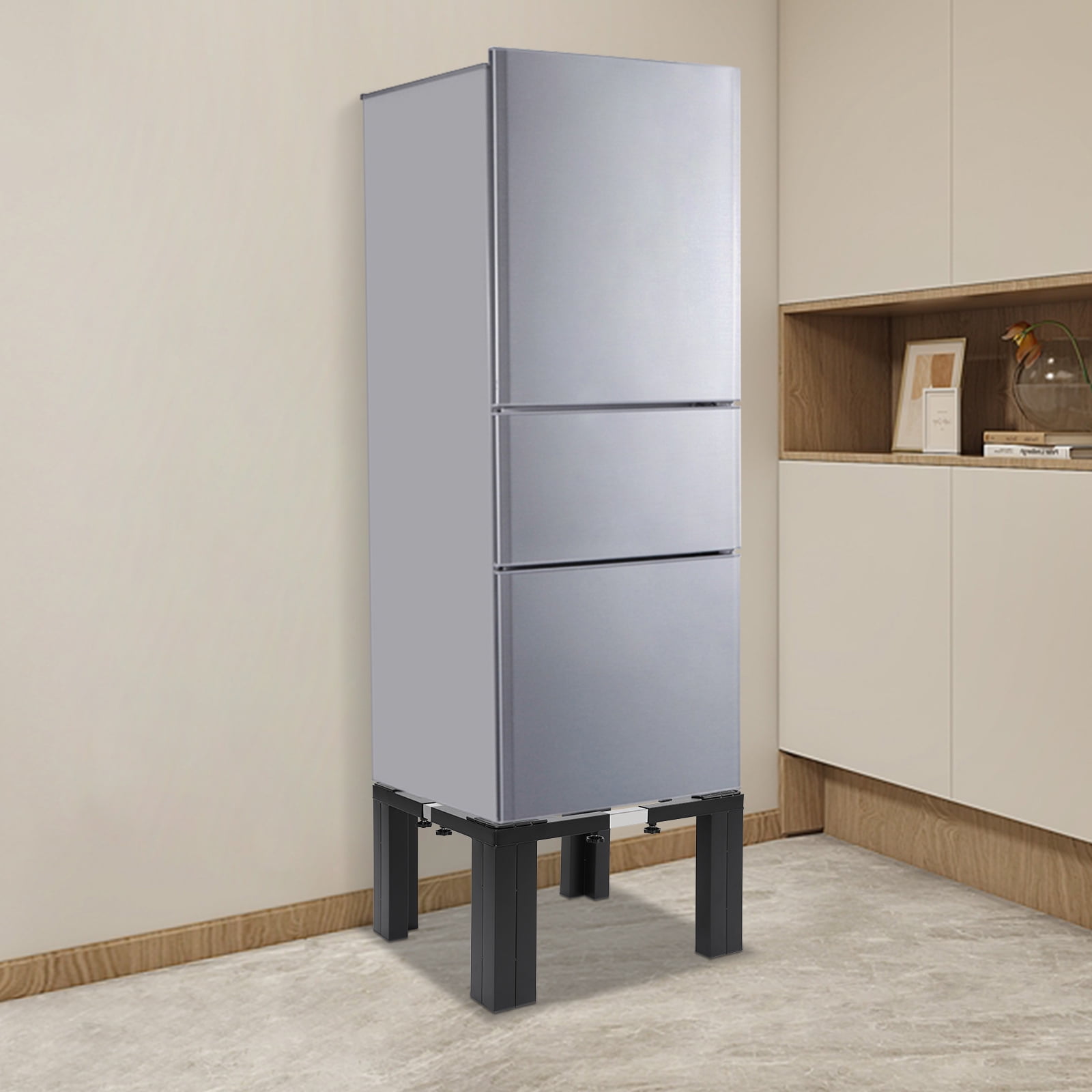 Black Washing Machine Pedestal Stand, 26in Width Adjustable Heavy Duty ...