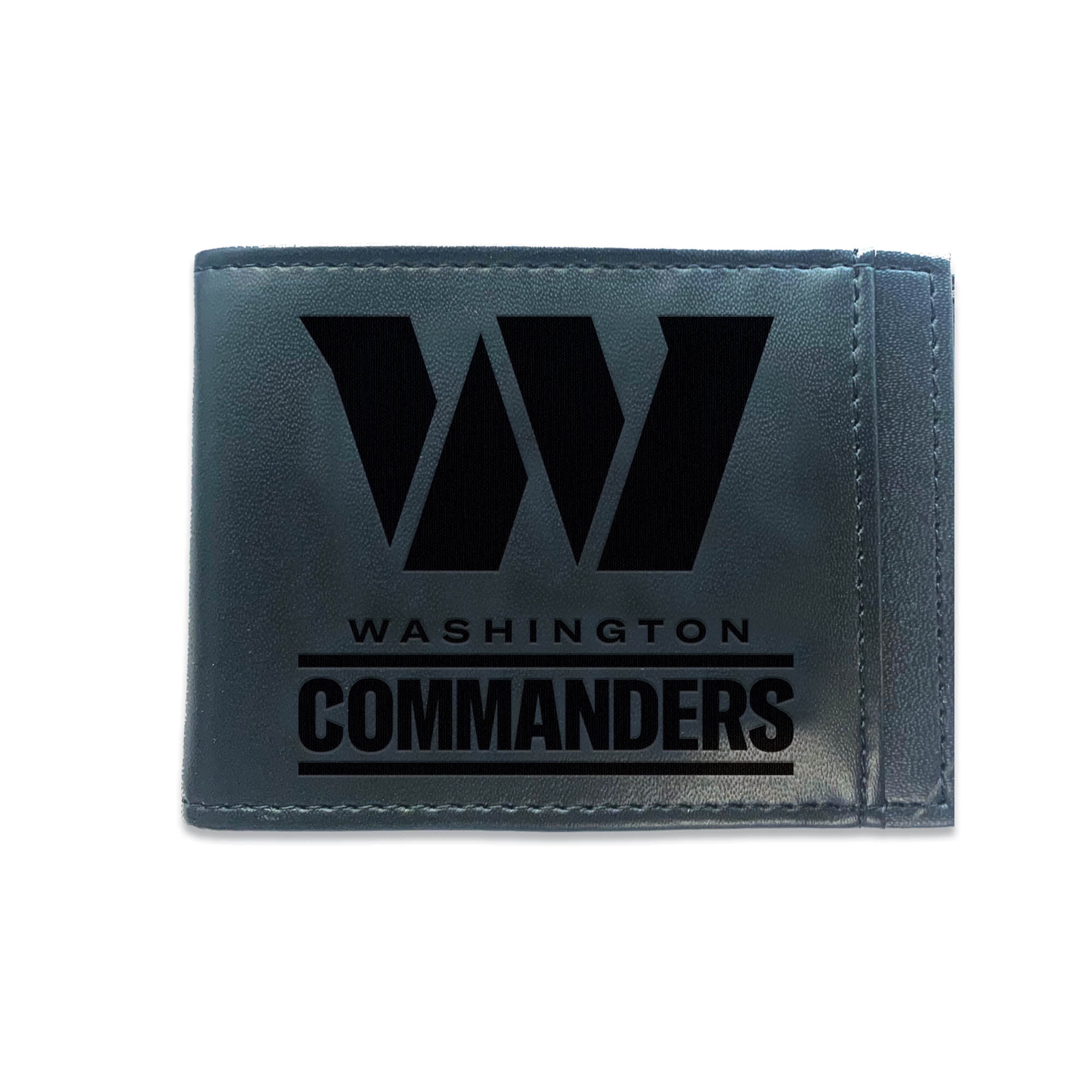 Black Washington Commanders Hybrid Leather Front Pocket Bi-Fold Wallet ...