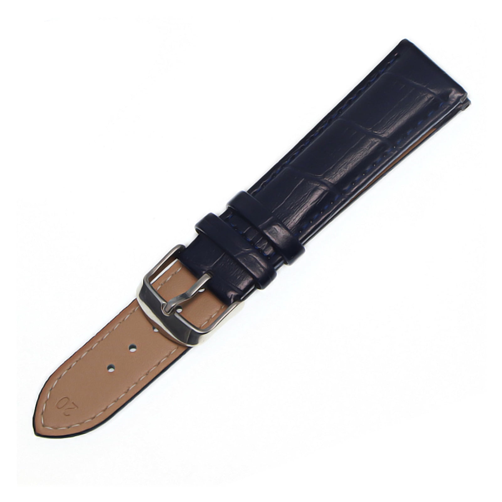 Black Watch Bands Strap Watchband Leather Men Women 12mm 14mm 16mm 18mm ...