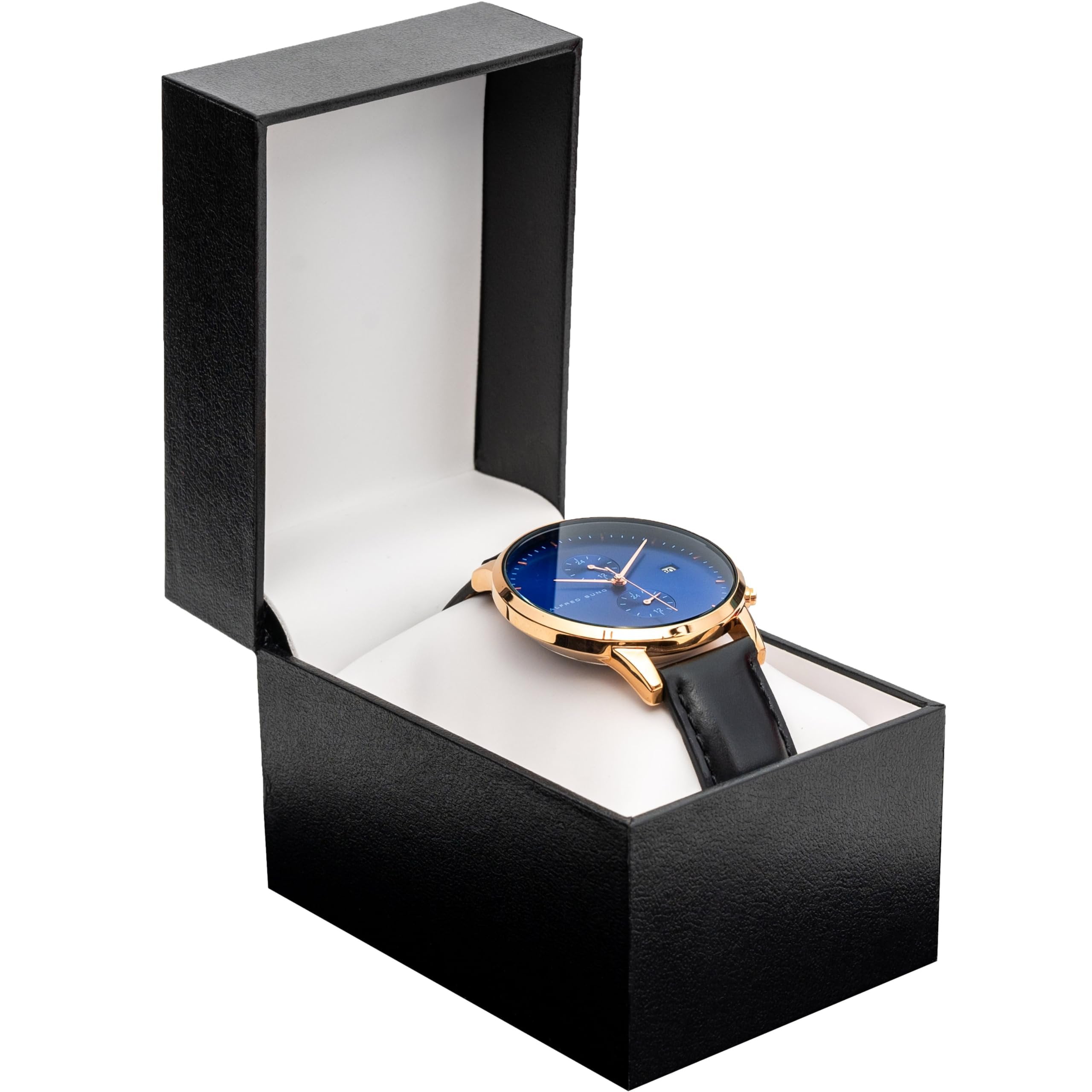 Black Watch Gift Box with Pillow single watch case PU leatherette ...