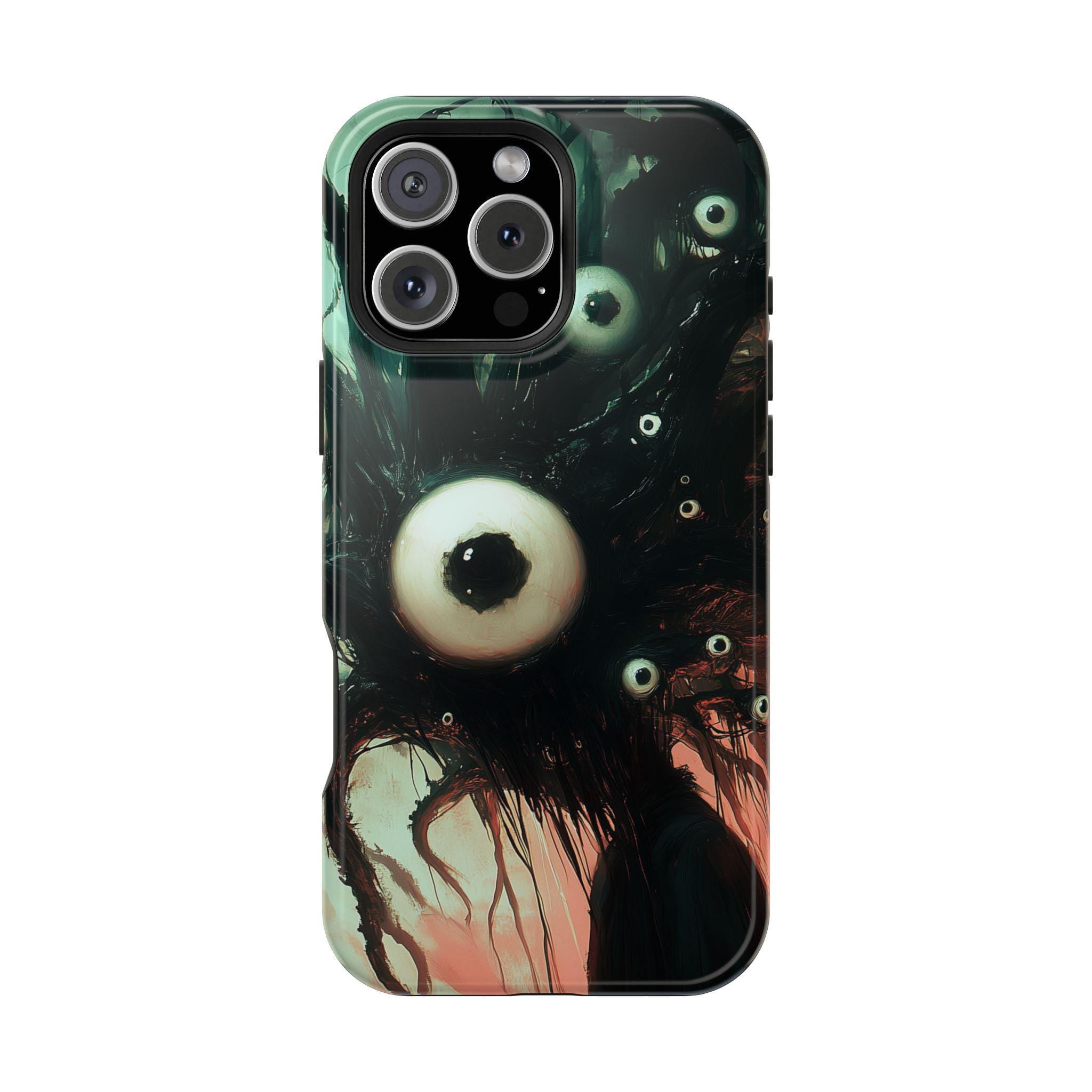 Black Watcher Abstract Void Eyeball Art Phone Case with iPhone 17 to 11 ...