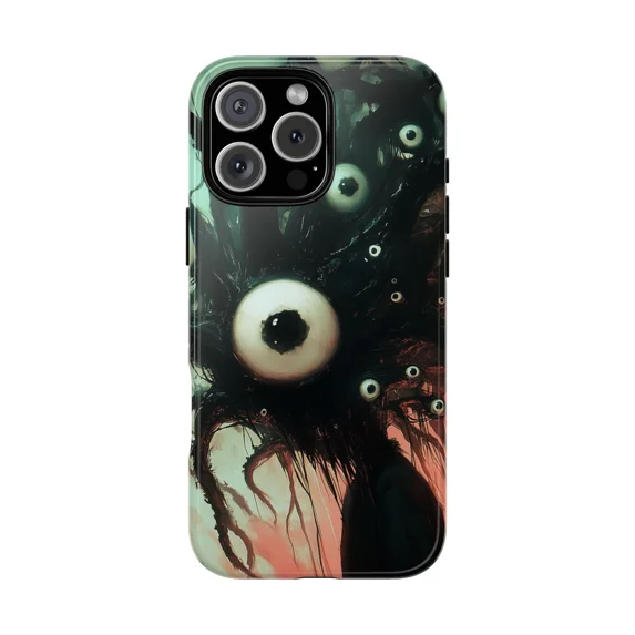 Black Watcher in the Void with Many Eyeballs Phone Case with iPhone 17 ...