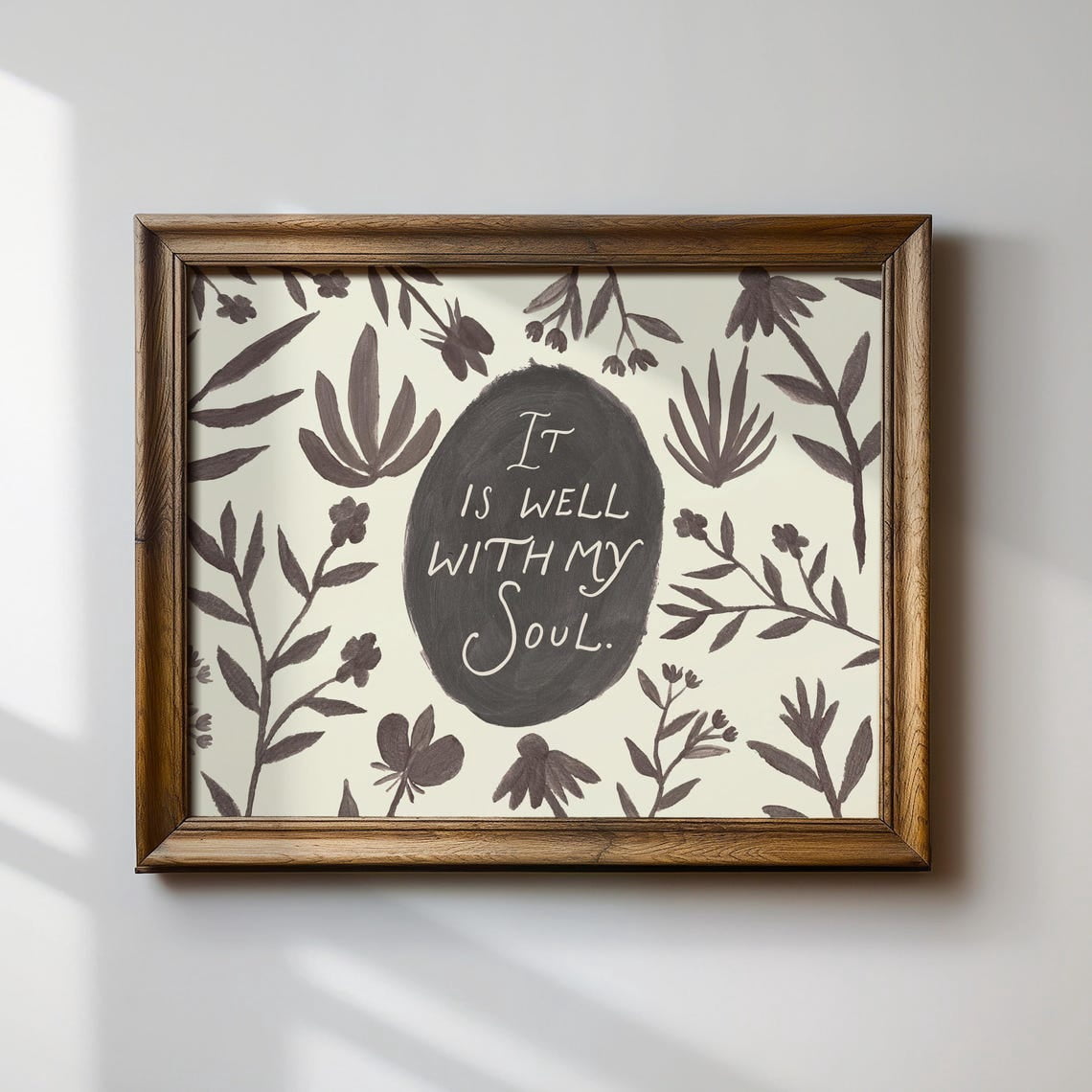 Black Watercolor Style It Is Well With My Soul Horizontal Print ...